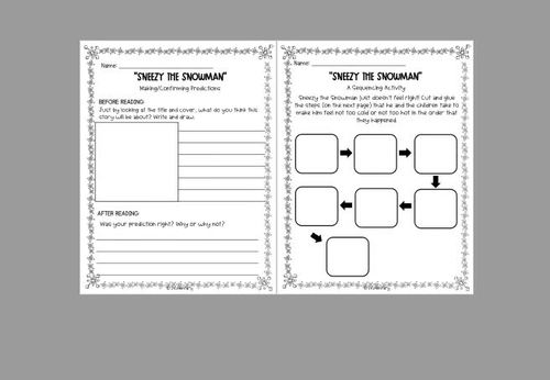 Sneezy the Snowman Book Companion | Winter Read Aloud Activities | No Prep