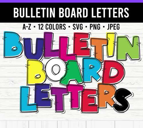 Bulletin Board Letters, A-Z Bold Large Printable Alphabet Letters, PNG ...