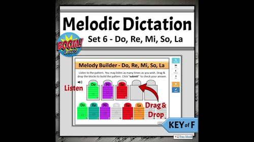 Music Distance Learning Game | Melodic Dictation Key of F, Set 6 ...