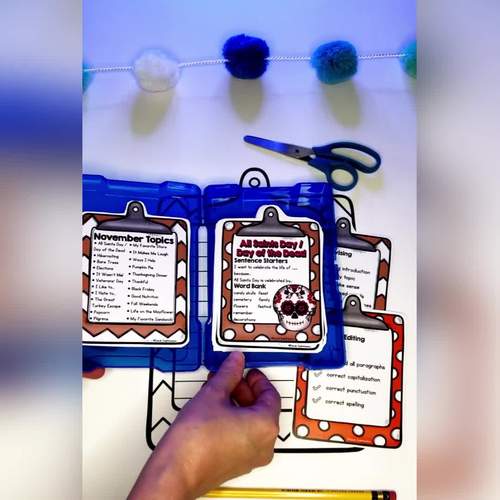 November Monthly Writing Journal Task Cards Fall Writing Prompts