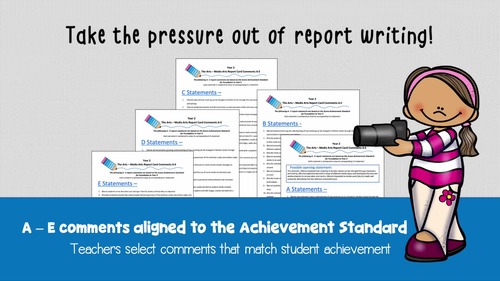 Australian Curriculum Year 2 Media Arts Report Card Comments by Ideacations