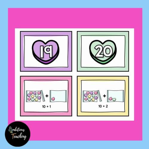 Valentine's Day Teen Number Memory Game by Ambitious Teaching in K