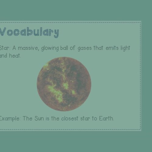 All About the Sun-Vocabulary-PowerPoint Presentation and Graphic Organizers