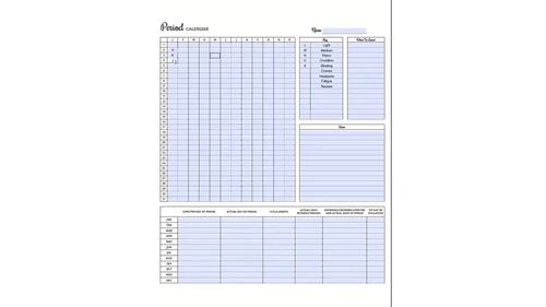 Period Calendar Printable PDF by Mom Money Map | TPT