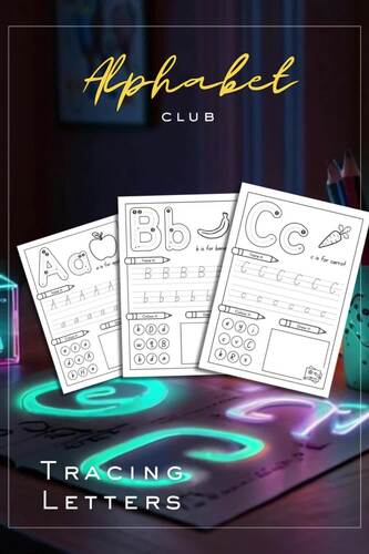 Back to School Alphabet Tracing Book Handwriting Practice Worksheet Booklet