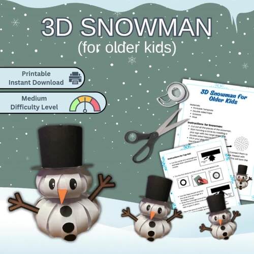 Build a Snowman | Cut & Paste Winter Crafts | Holiday Activity | Winter ...