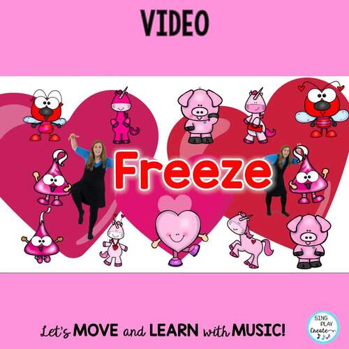 Valentine's Day Movement, Freeze Dance, Brain Break, Exercise, Activity