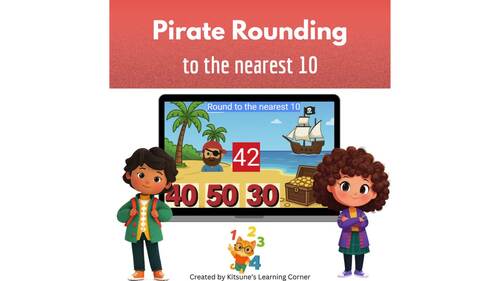 Boom Cards - Pirate Rounding to the Nearest 10 (2 digit numbers)