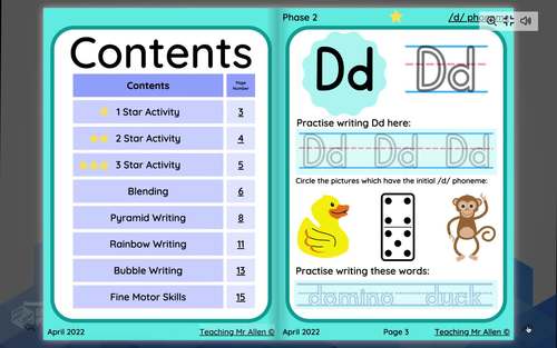 Letter D Phonics & Handwriting Workbook, Independent Printable Activity ...
