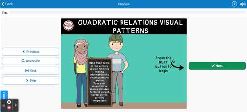 Quadratic Equations Visual Patterns Boom Cards™ Math Activity | 10th Grade
