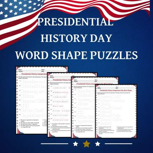 Presidential History Vocabulary Word Shape Huge Puzzles Inauguration ...