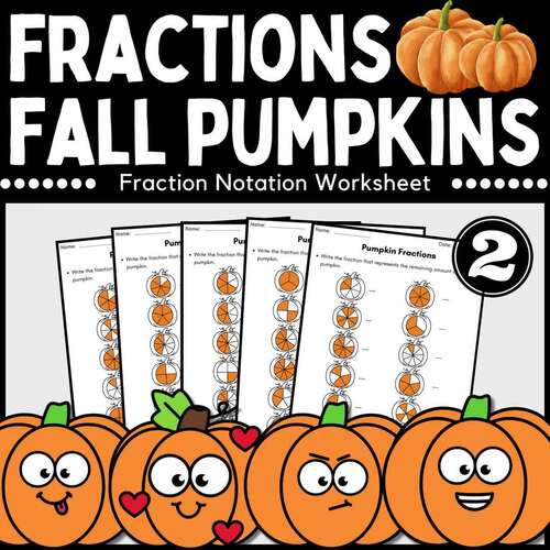 ️ Pumpkin Fall Math Fractions - NO PREP Identifying Shaded Fractions ...