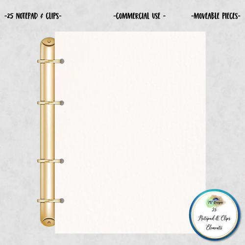 Notepad & Clips Elements Clipart by Teach Elite | TPT
