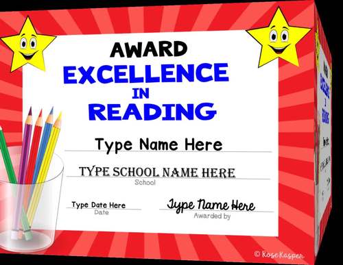 Awards - Editable Awards - Starburst Pencils Theme by Rose Kasper's ...