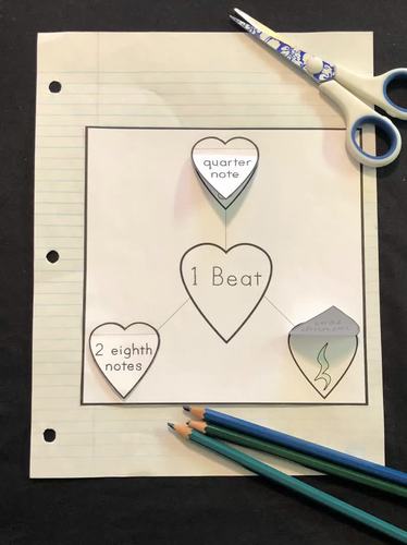 Grade 1 Music - Beat & Rhythm - Music Interactive Notebook Worksheets