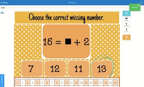 1st Grade Determine the Unknown Addition & Subtraction | BOOM Cards | 1 ...