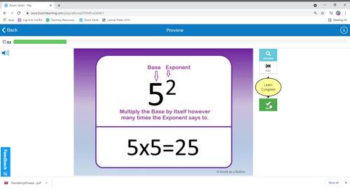 Exponents: Squaring Whole Numbers & Decimals (Deck 3) Digital Boom Cards™