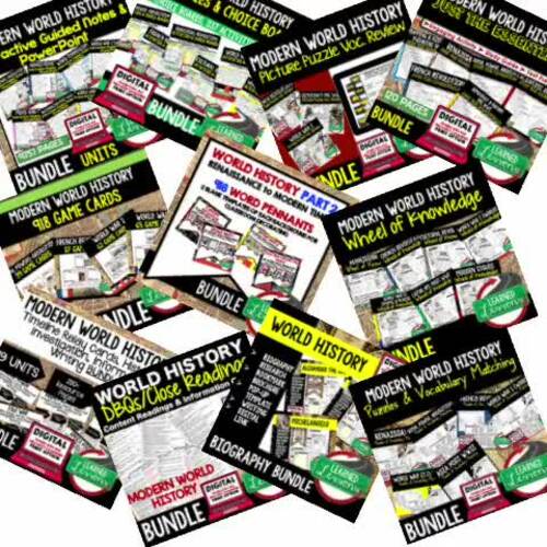 1920s 1930s BUNDLE World History Curriculum World History Bundle