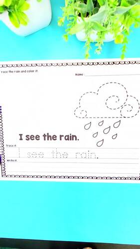 Weather Coloring Pages Printable Sight Word Handwriting Worksheet Tracing