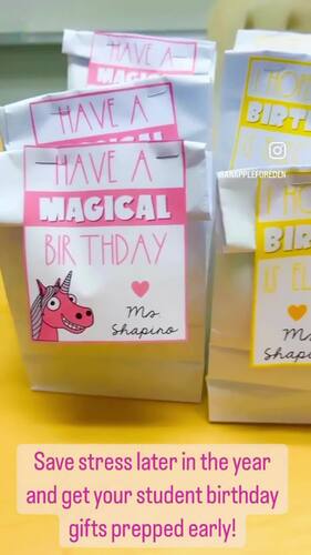 Student Birthday Goodie Bag | Homework Pass | Coloring Sheet | Display