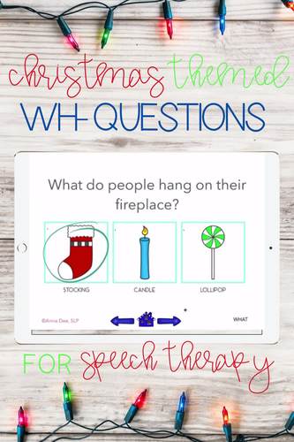 Christmas WH Questions BOOM Card for Speech Therapy by Anna Dee SLP