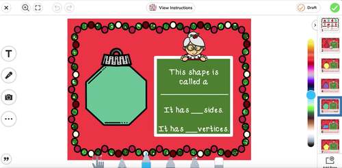 2D Shapes Christmas Craft and Seesaw Activities by Learning for the Littles