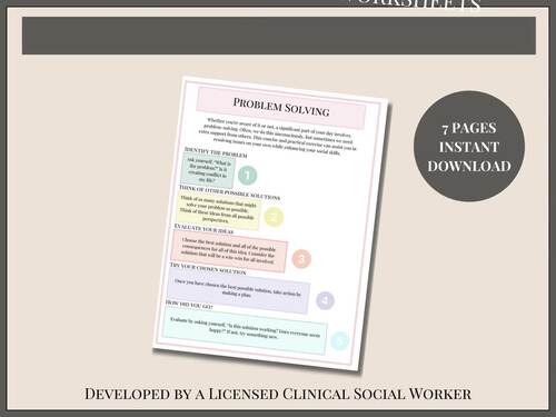 The size of the problem worksheets, kids and teen therapy, group therapy