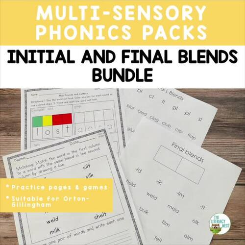 Orton-Gillingham Phonics Consonant Blends Activities BUNDLE | TPT