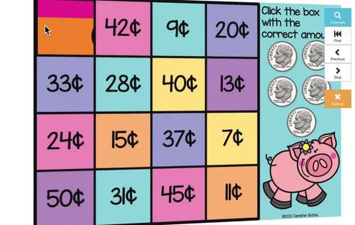 Counting Coins: Pennies, Nickels & Dimes Boom Cards Distance Learning