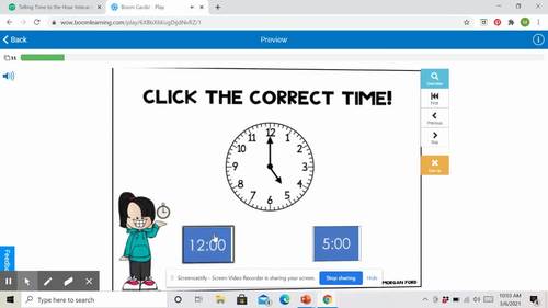 Telling Time to the Hour Interactive BOOM CARDS by Hello Calm Education