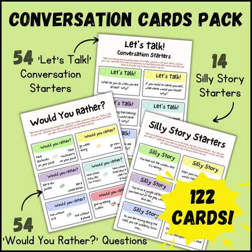 Printable Conversation Starters for Kids & Families | Get to Know You ...