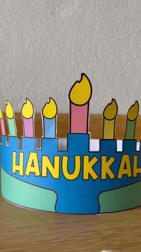 Hanukkah Hat Craft | Menorah Crown/Headband Hanukkah Coloring Page
