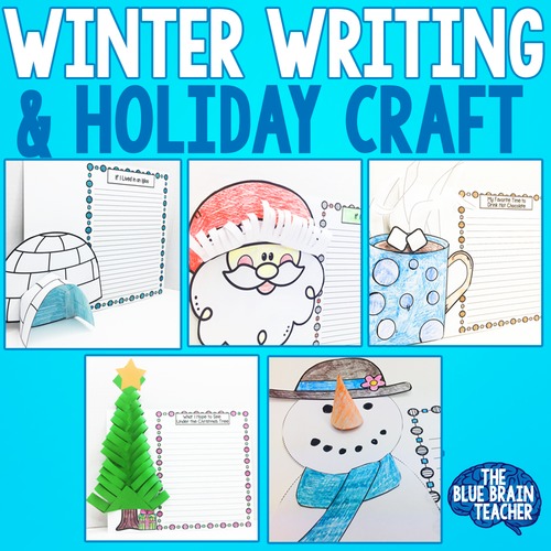 Winter and Christmas Writing Craftivity w/ Video by The Blue Brain Teacher