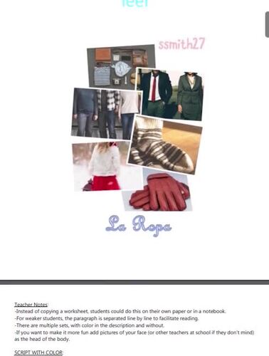 La Ropa - *DIFFERENTIATED* Spanish Clothing Reading/Listening Activity ...