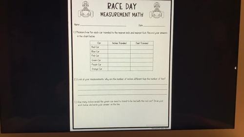 Race Day Measurement Math - Measure Inches and Feet - 2nd Grade | TPT