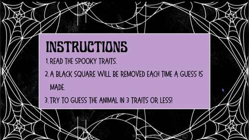 Halloween Science Game | Spooky Animal Traits by SP Visual Solutions