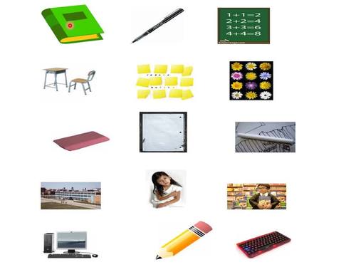 Questions and answers, without words, on the objects of the classroom ...