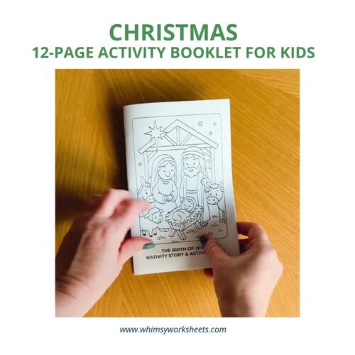 Christmas Activity Book for Kids | 12-Page Advent Birth of Jesus Printable