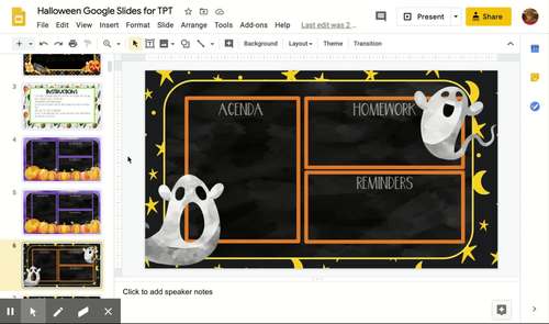 Google Slides Templates - Halloween Theme by A Teacher and her Cat