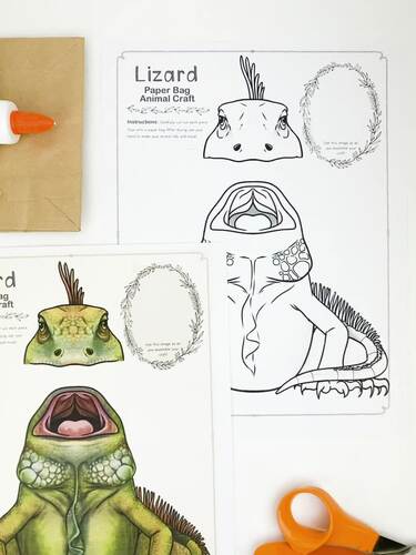 BUNDLE | Lizard | Printable Paper Craft Templates | Lizards | TPT