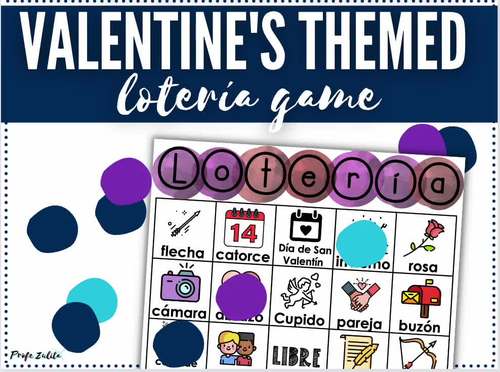 Spanish Valentine's Day Día de San Valentín Lotería Game Class Activity