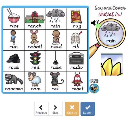 Articulation R in Initial Position Boom Cards Game by Busy Bee Studio