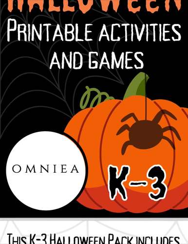 K-3 Printable Halloween Activity Package by OMNIEA | TPT