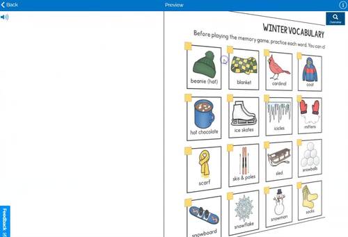 Winter Memory Matching Game for Speech Therapy BOOM CARDS™ by Stacy Crouse