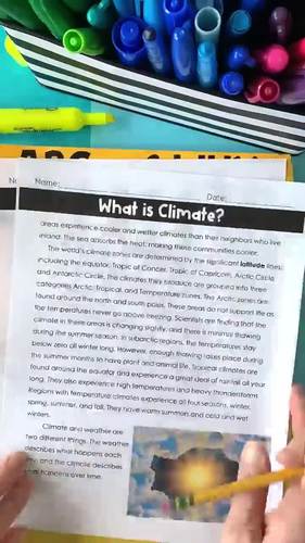 Weather and Climate Reading Passages Comprehension Activities Hazardous ...