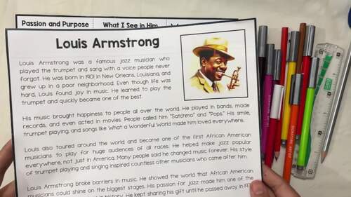 Louis Armstrong Craft Black History Month Craft Research Project Activities