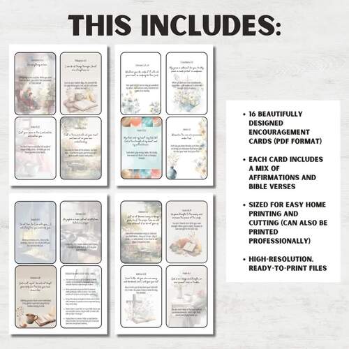 Encouragement Cards for Caregivers: 16 Printable Scripture and ...
