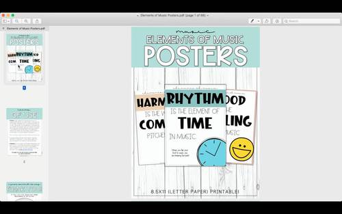 Elements of Music Posters | Rainbow Music Room Decor by musicpluscoffee