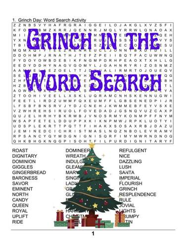 Grinch's Day 42-Word Search Challenge | Christmas Eve & New Year 2024 ...