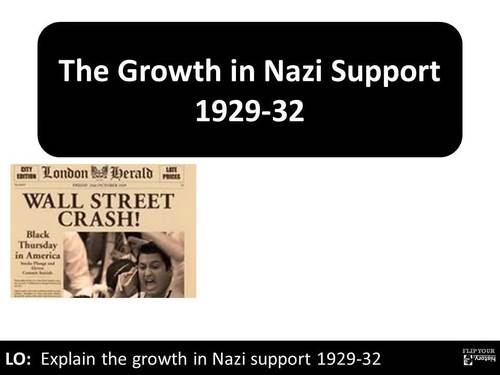 Nazi Germany - Growth in Nazi support 1929-32 Flipped Learning worksheet